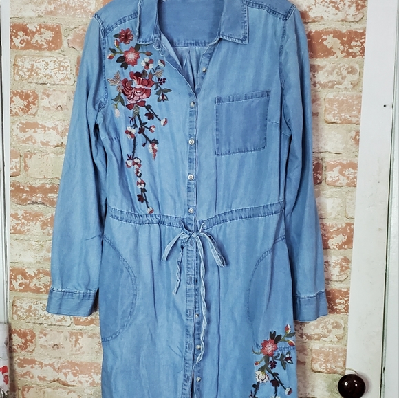 a.n.a | Dresses | Perfect Embroidered Fall Dress | Poshmark